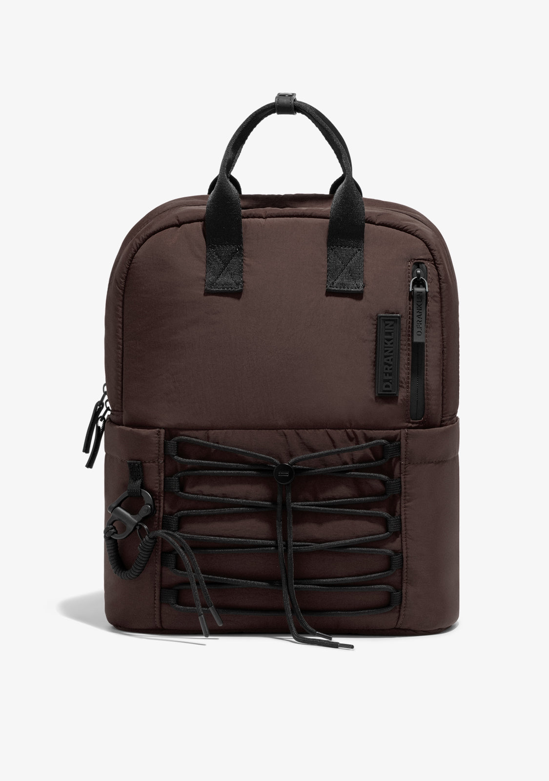 Multi Pocket Nylon Backpack Brown
